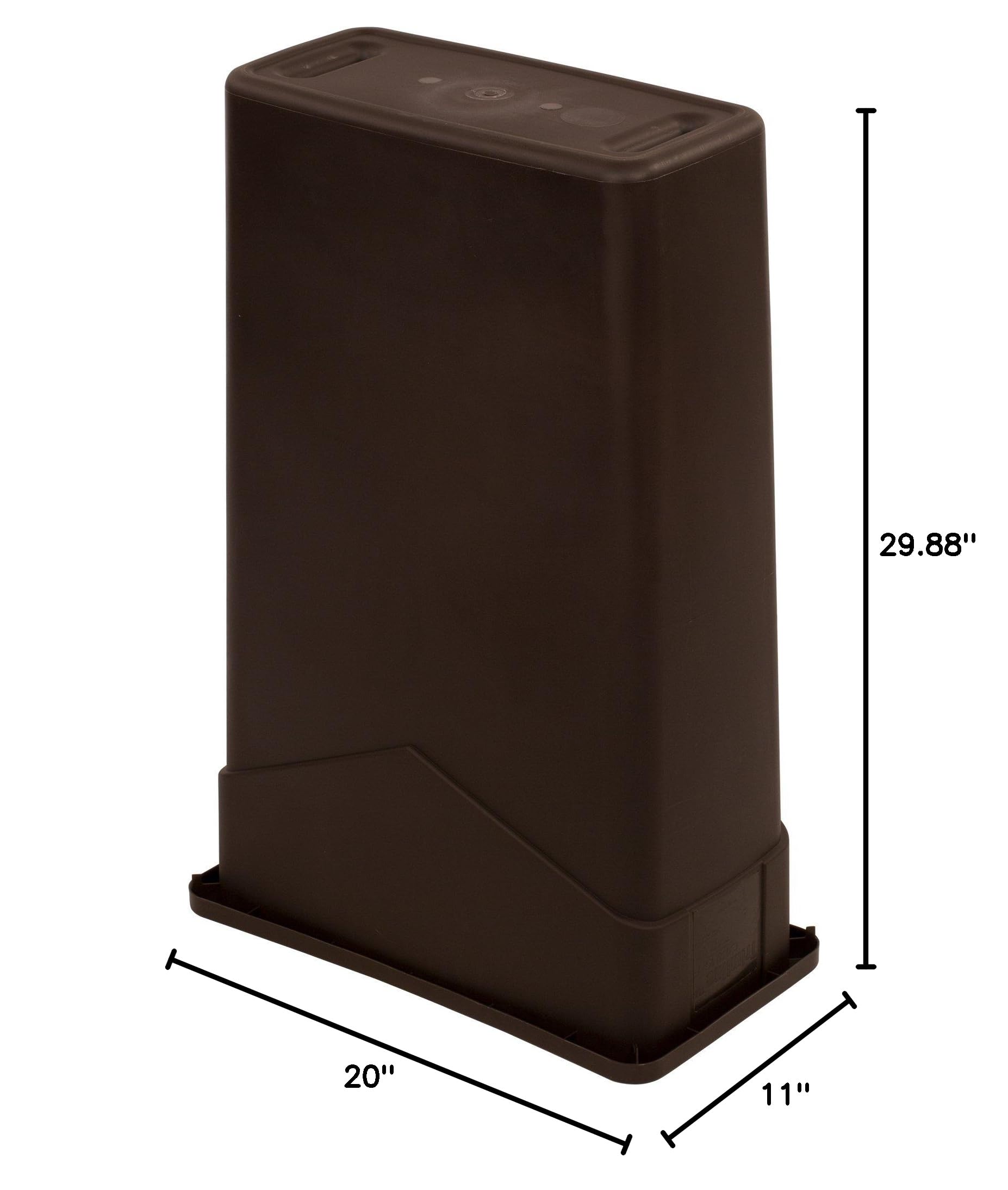 Carlisle FoodService Products 34202369 TrimLine Polyethylene Waste Container, 23 Gallon Capacity, 20" Length x 11" Width x 29.88" Height, Dark Brown (Case of 4)