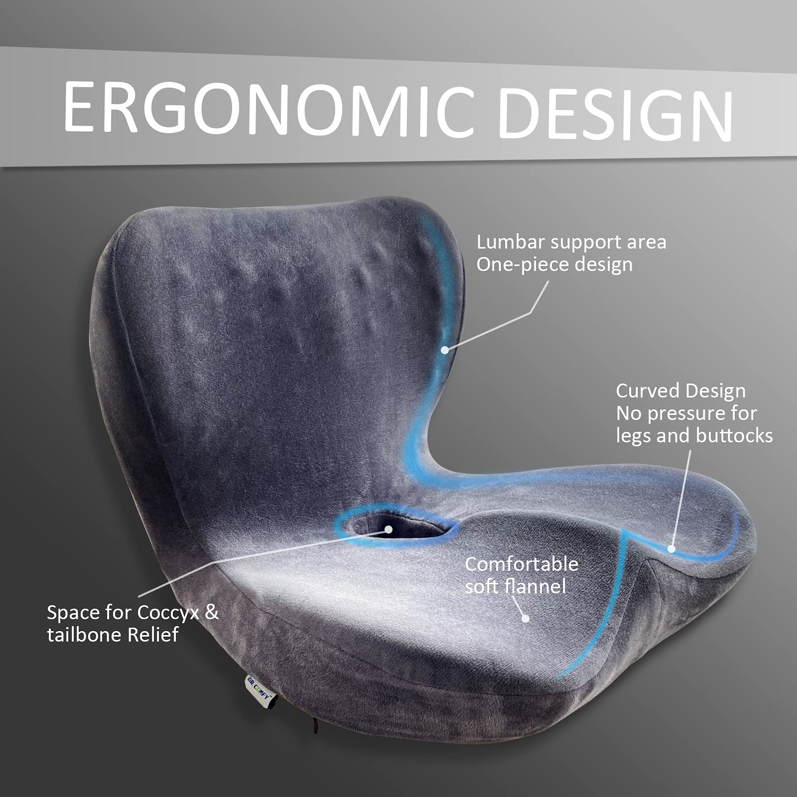 Seat Cushion Back Cushion for Office Chair - Memory Foam Seat Cushion for Lumbar Support Sciatica Lower Back Tailbone Pain Relief