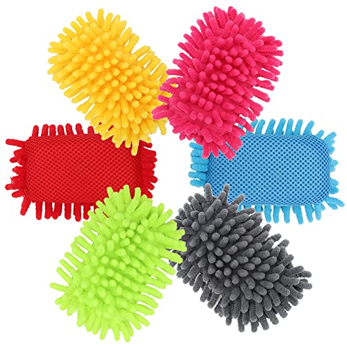 Dorgua 6 Pieces Dry Erase Erasers, Microfiber Shag Whiteboard Eraser in 6 Colors, Washable White Board Eraser Dry Erase Board Eraser for Whiteboard Chalk Markers Home School Classroom Office