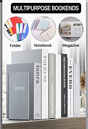 Bookend-Plastic Acrylic Bookends，Bookends，Book Ends for Shelves，Bookshelf Book Holder，Heavy Duty Book Ends (Transparent Book Ends)