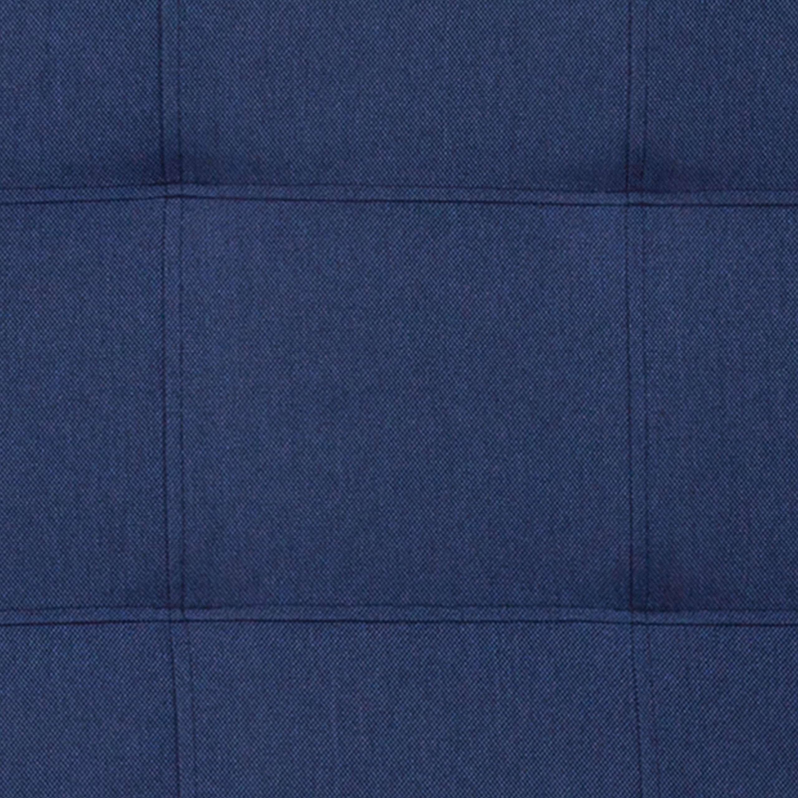 EMMA + OLIVER Quilted Tufted Upholstered Queen Size Headboard in Navy Fabric