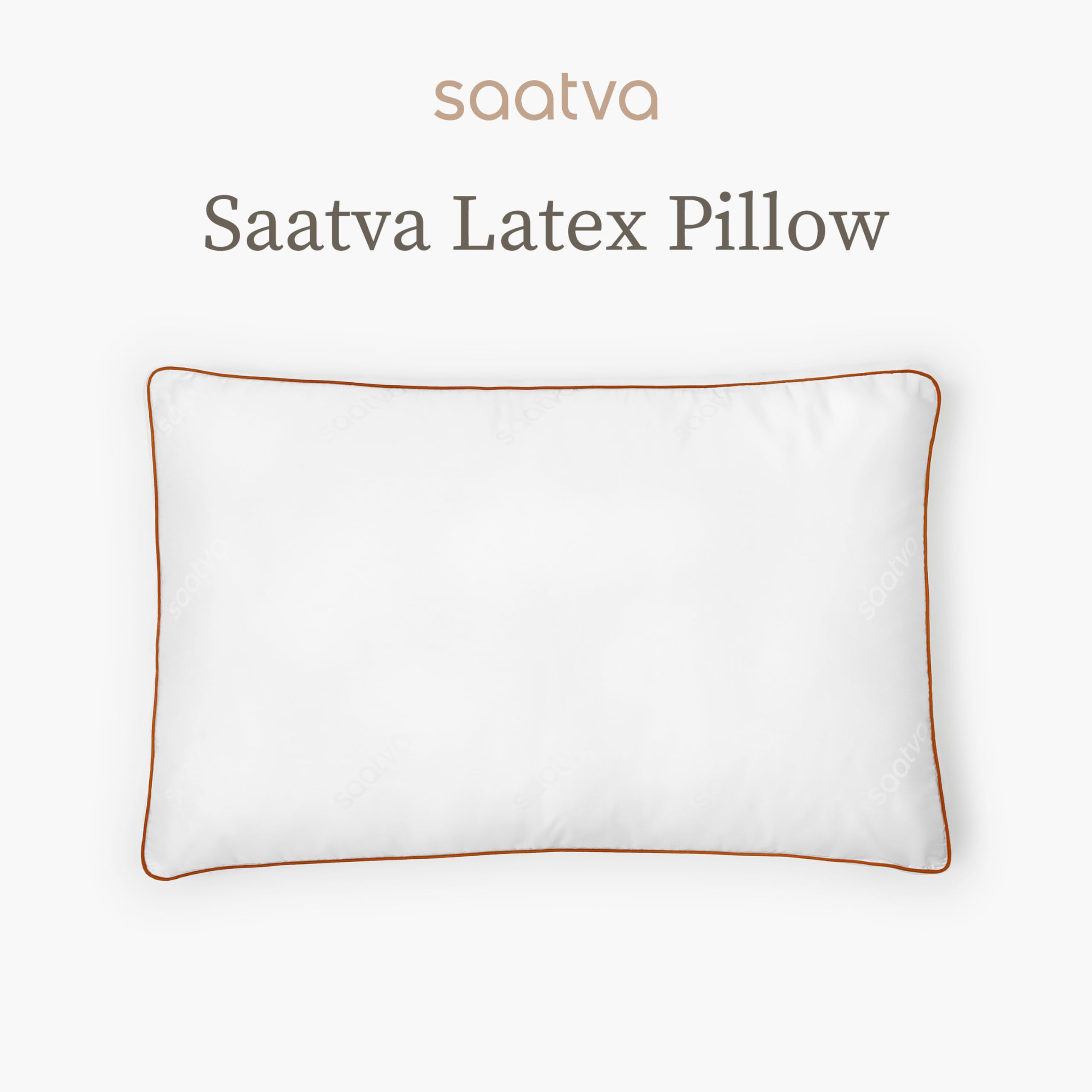 Saatva Latex Pillow - High Loft (6" - 7β) - Hypoallergenic Pillow with Shredded Latex Core - Breathable - Machine Washable Organic Cotton Cover - Queen (28"x16") 1 Pack