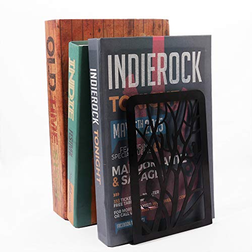 Book Ends, Bookends, Book Ends for Shelves, 3Pair Non Skid Metal Bookend for Heavy Books, Book Divider Decorative Holder, Abstract Art Design Book Stopper Supports for Office, Home
