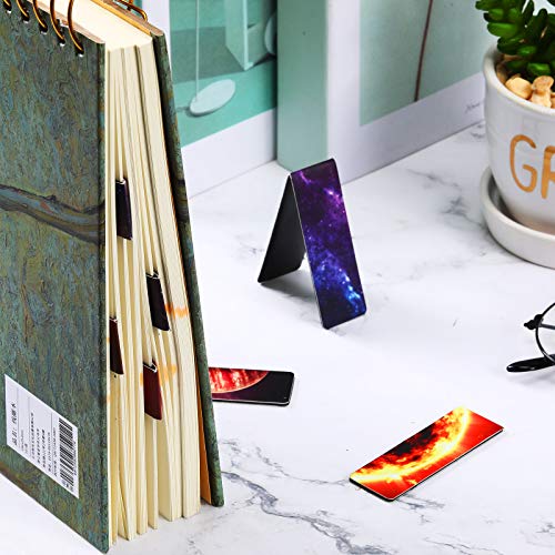 Magnetic Bookmarks Planets and Starry Sky Book Markers Set Magnet Page Markers for Reading School Classroom Library and Home (12 Pieces)