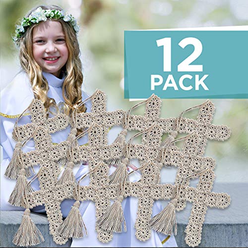 Crocheted Cross Bookmarks (Set of 12) Religious Church Gifts and Bible Study Supplies