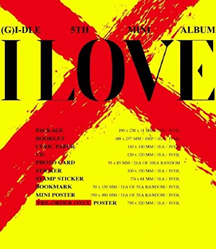 (G)I-DLE 5th Mini Album I Love X-File Version Gidle Package Booklet Lyric Paper CD Photo Card Sticker Bookmark Mini Poster Package