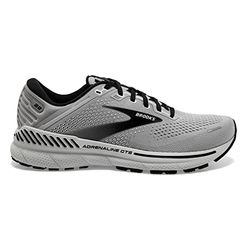 Brooks Men's Adrenaline GTS 22 Supportive Running Shoe - Alloy/Grey/Black - 11.5 X-Wide