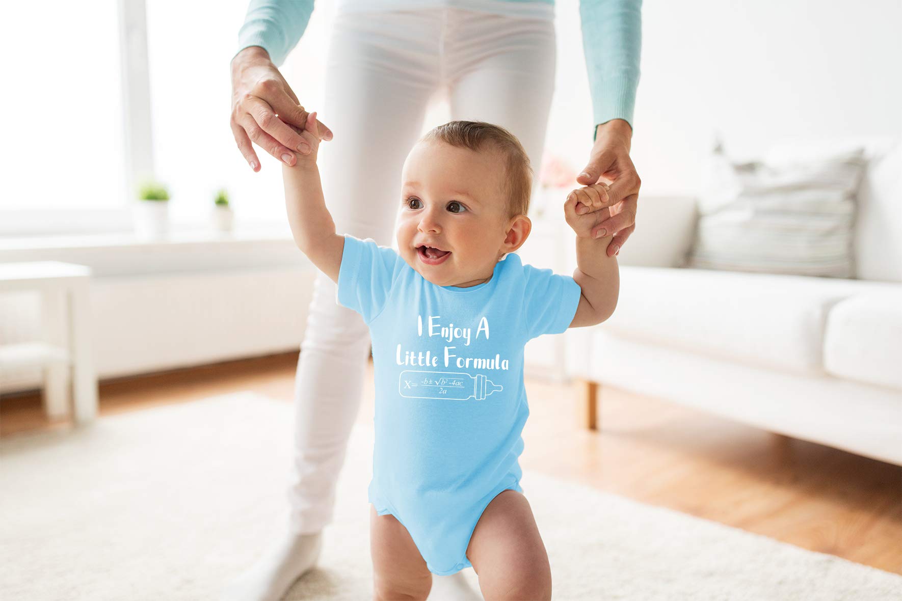 I Enjoy A Little Formula - Math Nerd - Funny Cute Novelty Infant Creeper, One-Piece Baby Bodysuit (Light Blue, 6 Months)