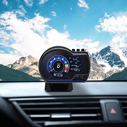 KAOLALI Car HUD Head Up Display, Car HUD Display for Digital OBD+GPS Dual System Smart Gauge Display MPH RPM Over Speeding Alarm for Most Cars After 2012