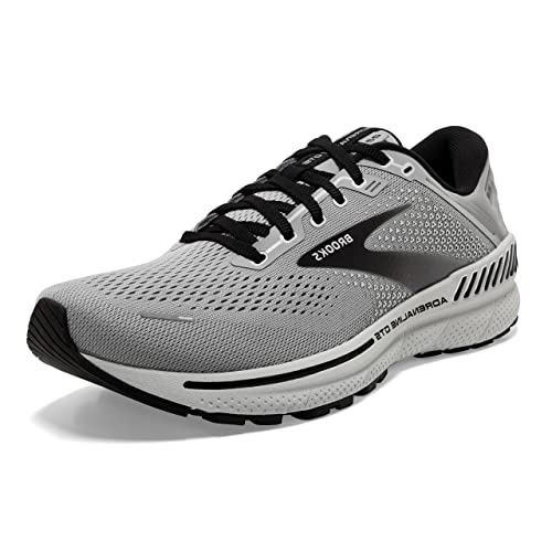 Brooks Men's Adrenaline GTS 22 Supportive Running Shoe - Alloy/Grey/Black - 11.5 X-Wide