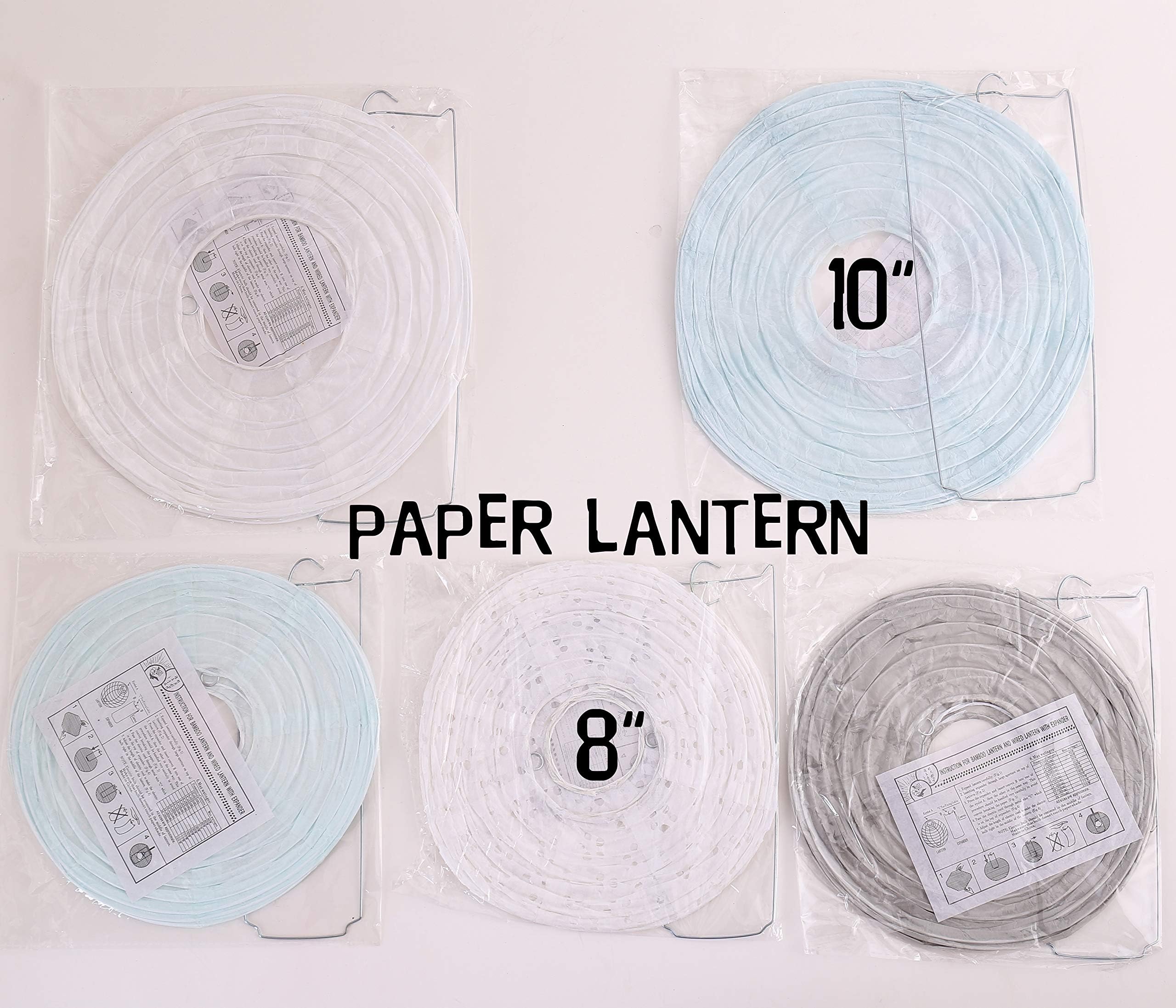 luckylibra Boy baby shower decorations, It is a Boy Banners Elephant Garland and Paper Lantern Paper Flower Pom Poms (Blue White Grey)
