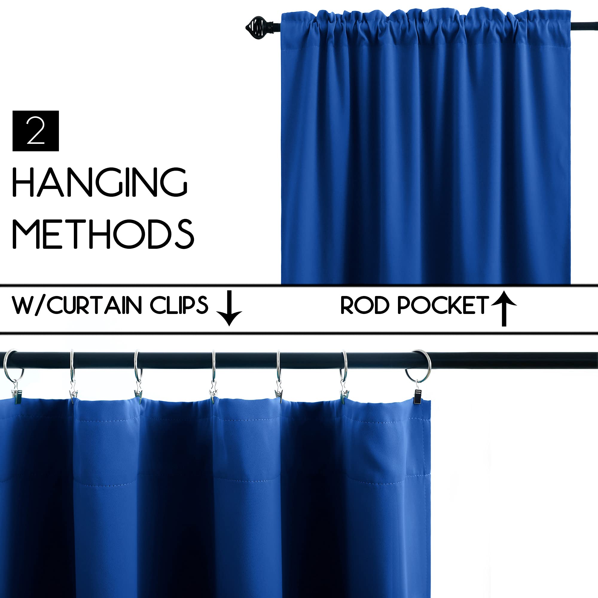 KOUFALL Loft Bed Curtains for Junior Boy Royal Blue TV Reflection Gaming Room Short Small Blackout Blinds Shades Bunk Bed Curtains for Boys Room Decor Width 34 X 30 Inch Length