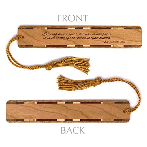 Winston Churchill Courage Quote Engraved Wooden Bookmark - Also Available with Personalization - Made in USA