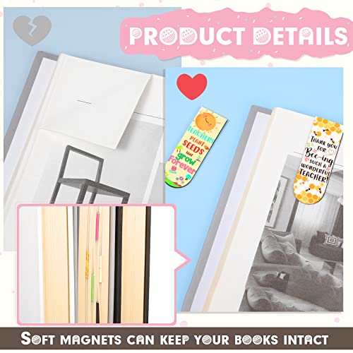 32 Pcs Teacher Magnetic Bookmarks Teacher Appreciation Bookmark Page Clips Graduation Christmas Gifts Bookmark for Teachers Office Supplies(Cute)