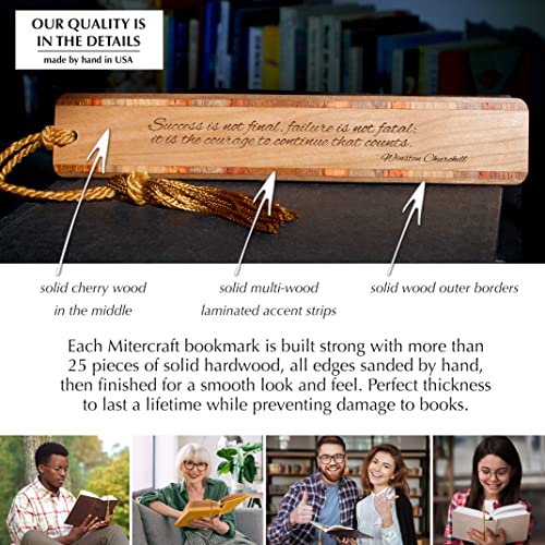 Winston Churchill Courage Quote Engraved Wooden Bookmark - Also Available with Personalization - Made in USA