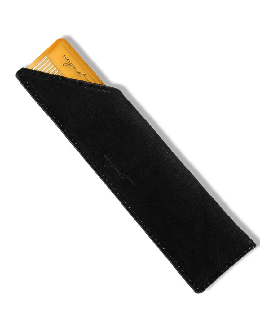 AUGUST GROOMING Vanity Comb in Honey with Black Suede case