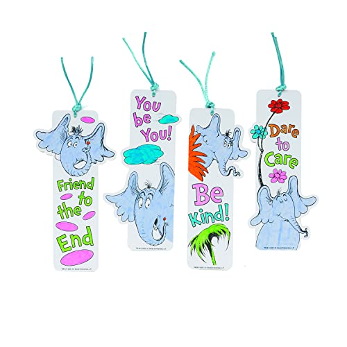 Color Your Own Dr. Seuss Horton Hears a Who Bookmarks - 48 Pieces