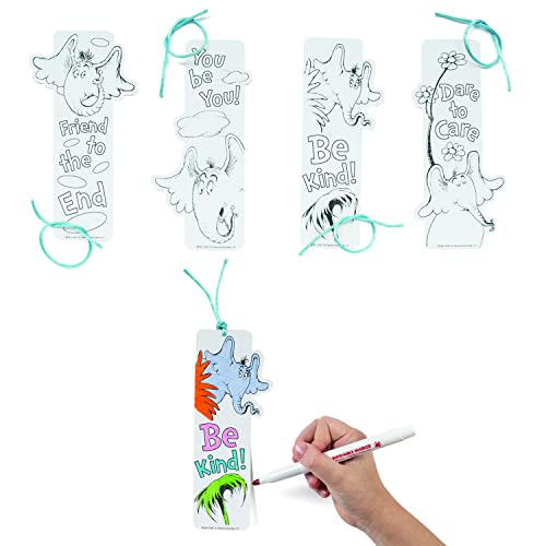 Color Your Own Dr. Seuss Horton Hears a Who Bookmarks - 48 Pieces