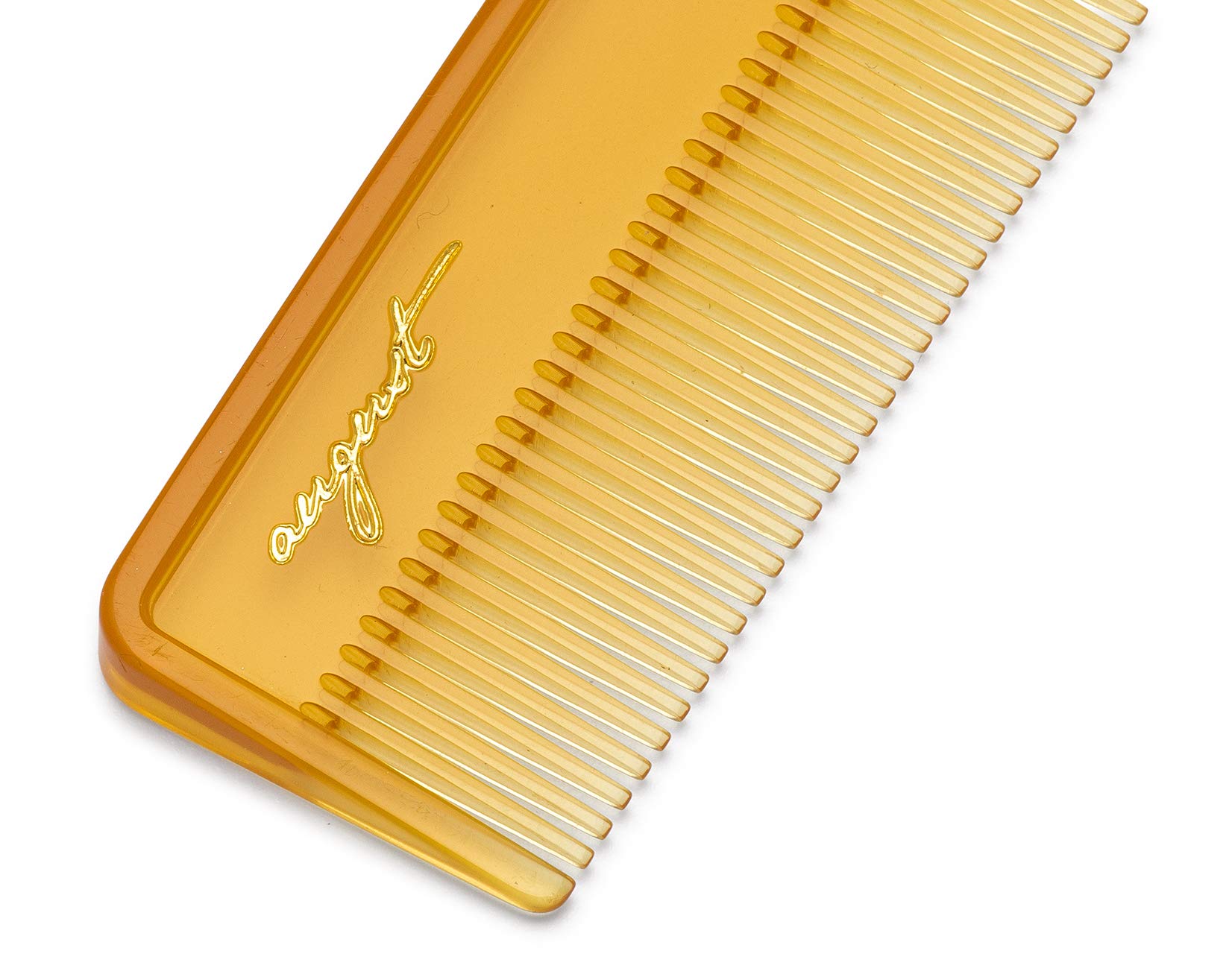 AUGUST GROOMING Vanity Comb in Honey with Black Suede case