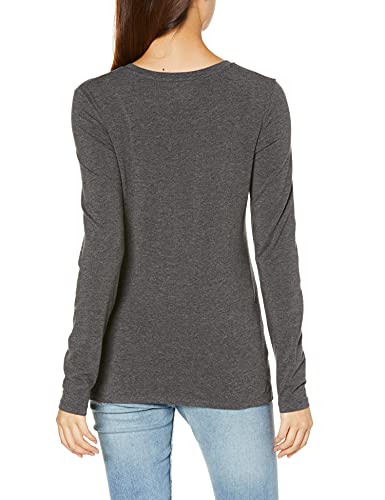 Amazon Essentials Women's Classic-Fit Long-Sleeve Crewneck T-Shirt (Available in Plus Size), Charcoal Heather, Large
