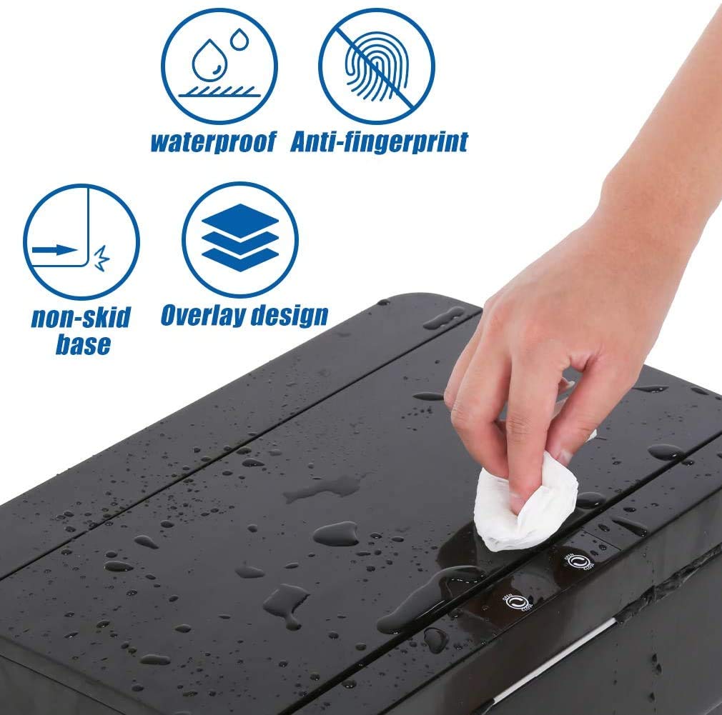 Automatic Trash Can 13 Gallon Garbage Bin Waste Bins with Lid Garbage Can Touch Free Trash Can Sensor Kitchen Waste Bin for Bedroom Bathroom Home Office, Black
