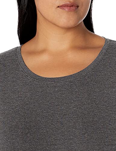Amazon Essentials Women's Classic-Fit Long-Sleeve Crewneck T-Shirt (Available in Plus Size), Charcoal Heather, Large