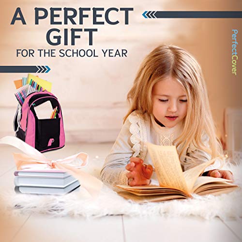7 Pack Stretchable Book Covers - Multiple Colors Durable, Washable, Reusable and Protective Jackets for Hard Cover Schoolbooks and Textbooks - by PerfectCover (7-Pack, Set-2)