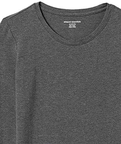 Amazon Essentials Women's Classic-Fit Long-Sleeve Crewneck T-Shirt (Available in Plus Size), Charcoal Heather, Large
