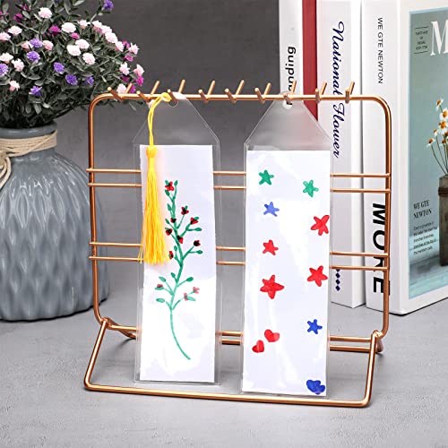 Plastic Bookmark Sleeves Photo Booth Sleeves 2-1/4 x 6-1/4 Inches for Wedding 2 x 6 Inches Vinyl Photo Strips for Valentine's Day Gift (60)