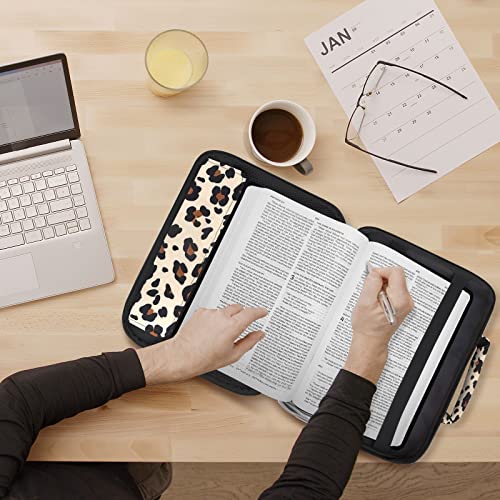 Bible Cover for Women - Bible Case for Men Multi-Functional Stationery Organizer - Large Pencil Case Organizers - Bible Study Supplies for School, Office, Travel - 11"x8"x2.5" -Beige Base