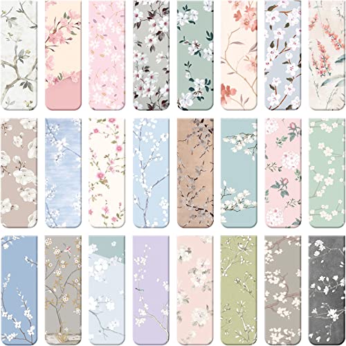 24 Pieces Magnetic Bookmarks for Women Floral Book Markers for Women Flower Planner Magnetic Bookmark Assorted Book Magnets Page Markers Clip Magnetic Bookmarks for Books Students Reading