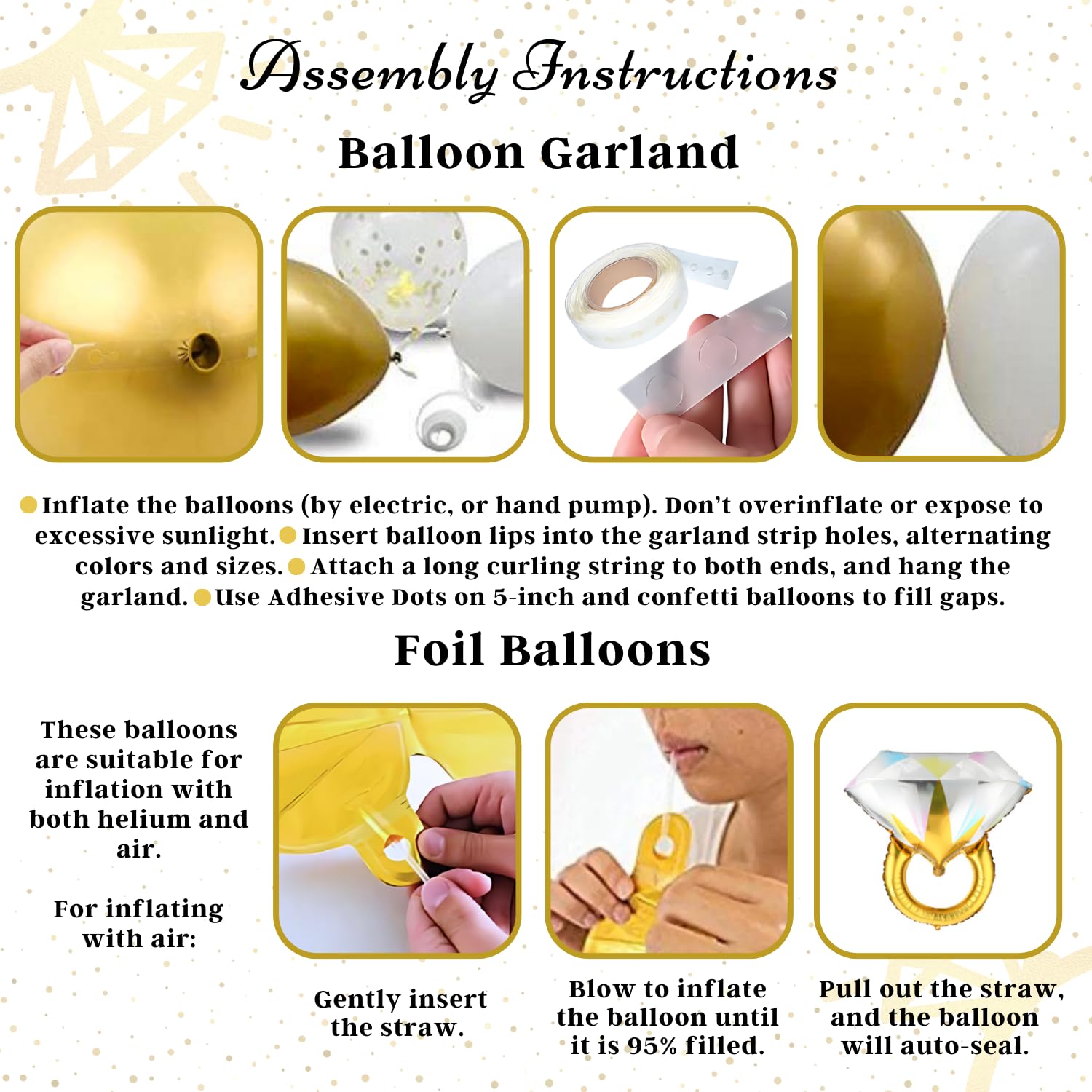 248 Pc Engagement Party Decorations , Gold and White Bridal Decorations , He Asked She Said Yes Banner , Engaged Letter Balloons , Future Mrs and Mr Balloons & Sashes , Ring Balloon , Boxes & more