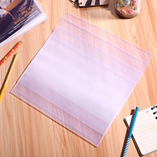 NUOBESTY Transparent Book Covers, PP Book Sleeves Reusable Book Case Waterproof Plastic Book Sleeve Clear Textbook Slipcases for Students Office 5pcs