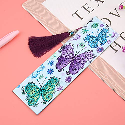 Bskifnn 2Pack Diamond Painting Bookmarks DIY Bookmarks with Tassel Great Gifts for Christmas, Thanksgiving, New Year, Birthday