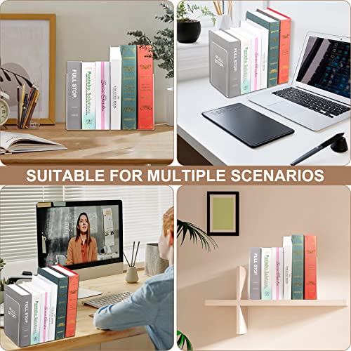 6 Pcs Acrylic Bookends, Clear Book Ends for Shelves, Heavy Duty Book Ends and Desktop Organizer, 7.3β x 4.73β x 4.73β Book Holders for Books/Movies/CDs