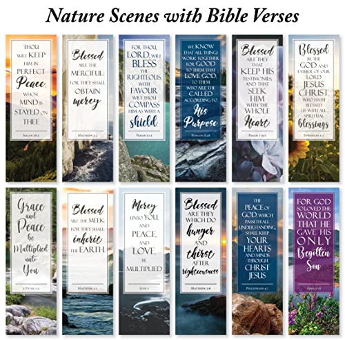 JBH Creations Blessings from Scripture Bible Verse Bookmarks - Pack of 48