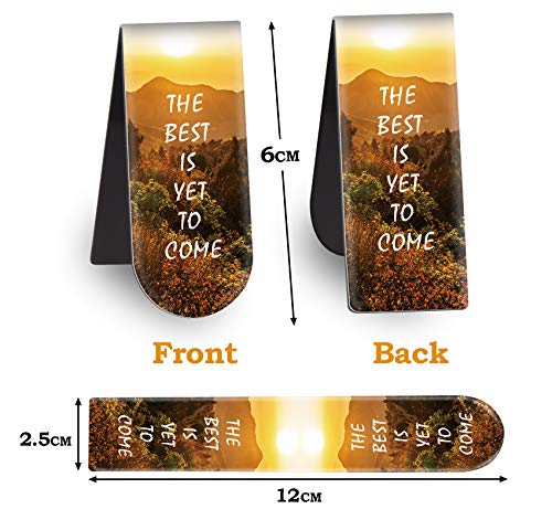 Magnetic Bookmarks,46PCS Inspirational Slogan Nature Scenery Pattern Bookmarks, Encourage Yourself Book Mark for Book Lovers,Women, Man, Kids,Gift, Tudents, Teachers, School, Home(2.4 x 1 inch)