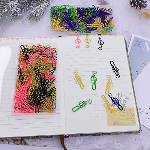 JHGCVX 150 Pieces Music Paper Clips 6 Colors, Metal Paper Clips Musical Notes Clips Music Office Accessories for Desk Bookmark Office School Notebook