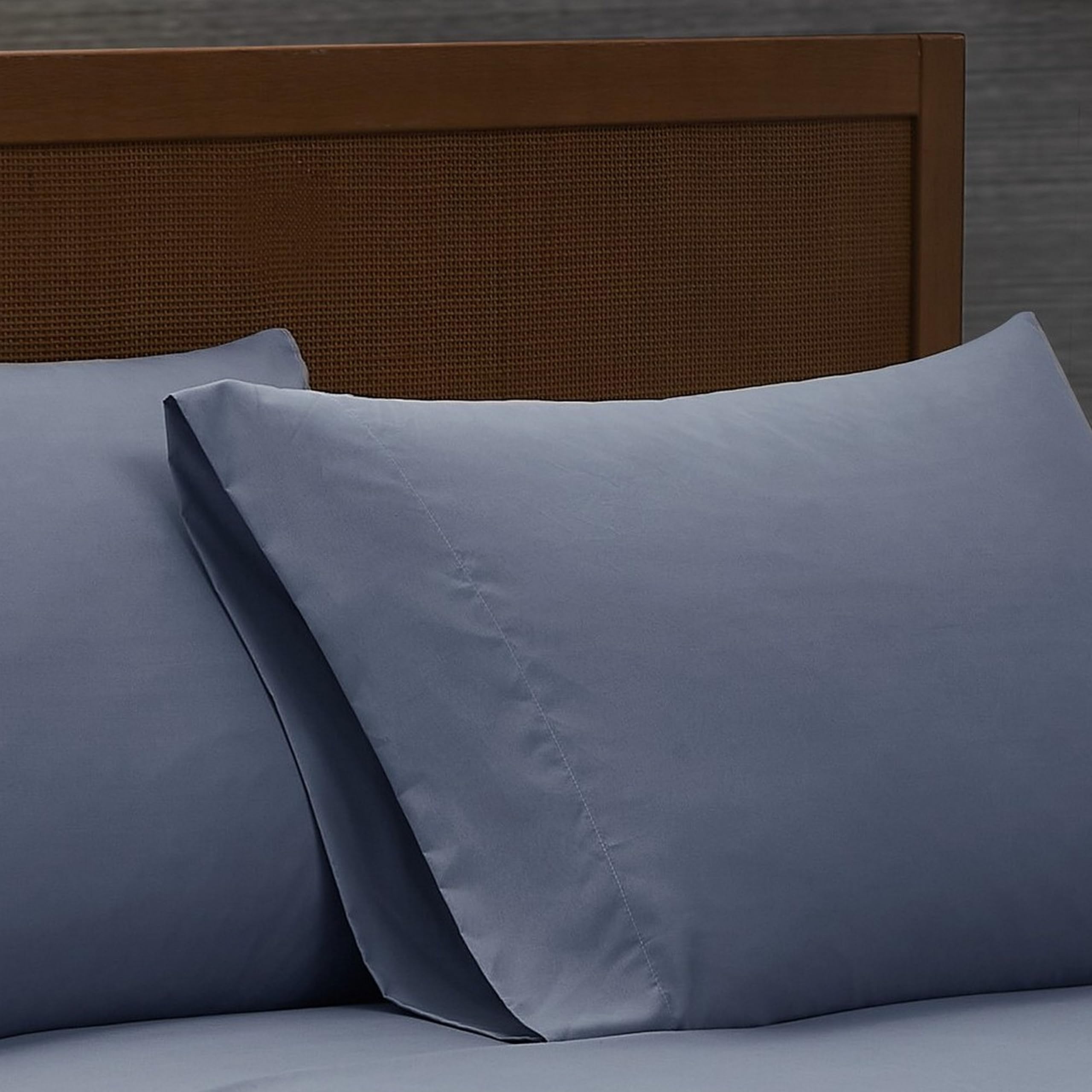 London Fog Garment Washed Solid Sheet Set Blue Microfiber 4-Piece King Sheet Set, Solid Themed, Deep Pocket, Adult and Teen, Oeko-TEX Certified