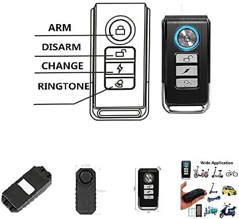 Bike Alarm with Remote 2 Pack, Loud 113dB Wireless Anti-Theft Vibration Motorcycle Bicycle Alarm IP55 Waterproof Super Vehicle Security Vibration Motion Sensor Alarm System
