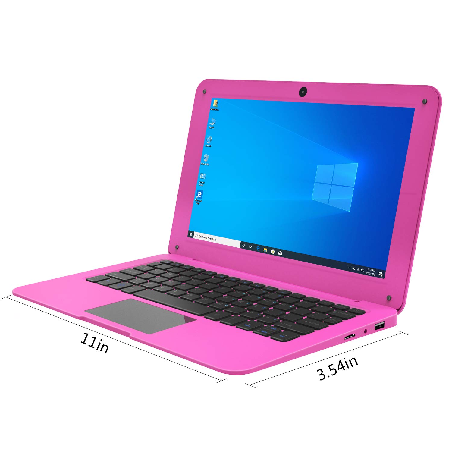 HBESTORE 10.1Inch Portable Laptop Mini Computer Ultra Thin Notebook with Apollo Lake N3350 ,6GB RAM and 64GB Storage with Windows10 OS (Pink).