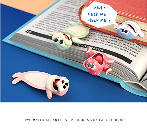 Ouch 3D Animal Bookmarks for Kids Students,Funny 3D Cartoon Bookmark Animals Reading Bookmarks for Students Office Stationery Creative Gift Ideal for Boys Girls (Gecko)