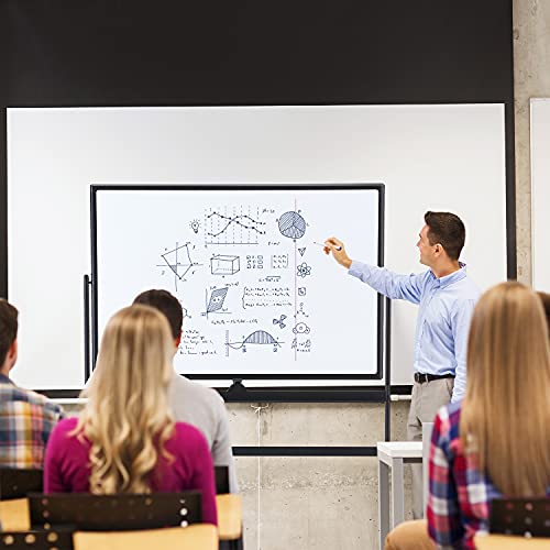 Large Dry-Erase Rolling Magnetic Whiteboard - 48 x 32 Inches White Board Height Adjust Double Sides Mobile Portable Easel on Wheels, Dry Erase Board with Stand for Office, Home & Classroom