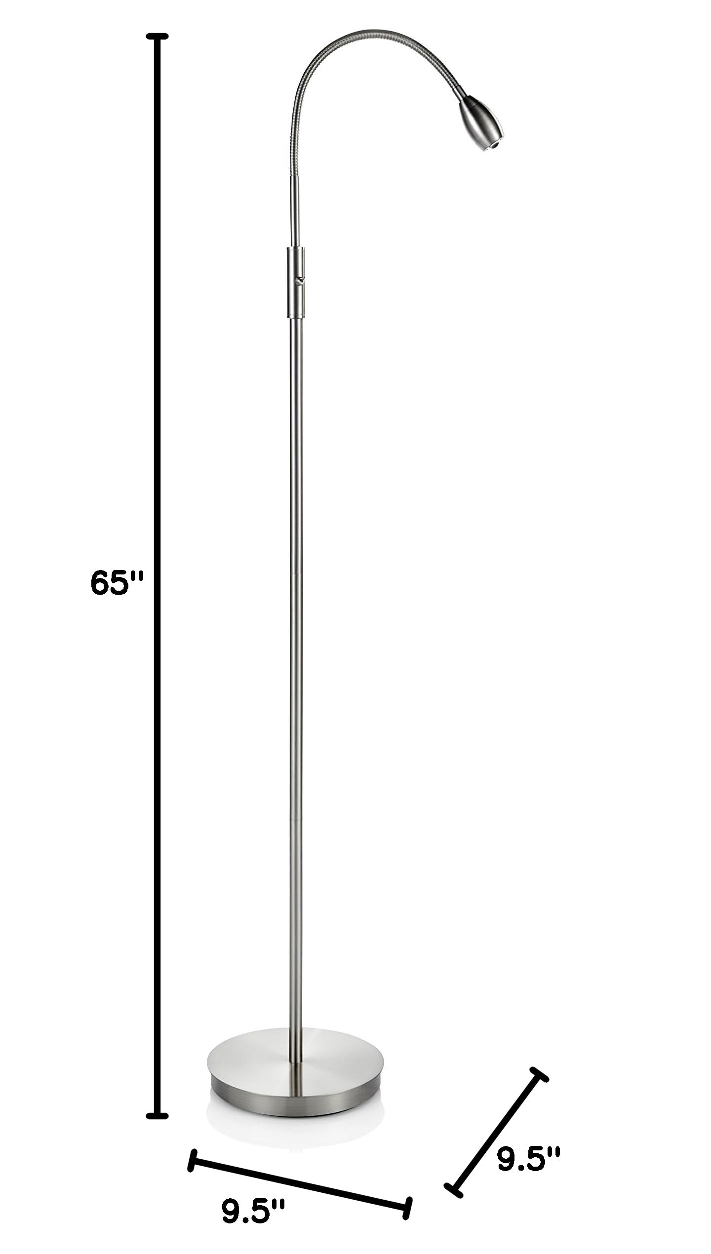 daylight24 402071-15, FOCUS Adjustable Beam LED Floor Lamp, Nickel