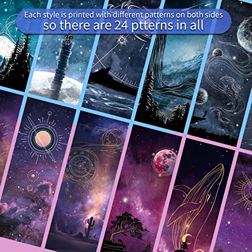 Anseal Cool Space Starry Night Bookmark, Bookmarks for Book Lovers, Bulk Bookmarks for Men, Unique Book Mark for Boys, Girls, Students, Classroom Gifts, School Prize, Reading Present