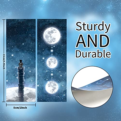 Anseal Cool Space Starry Night Bookmark, Bookmarks for Book Lovers, Bulk Bookmarks for Men, Unique Book Mark for Boys, Girls, Students, Classroom Gifts, School Prize, Reading Present