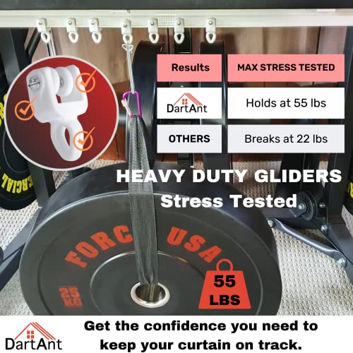 DartAnt - Heavy Duty Flexible Curtain Track 10ft (3.05m) Ceiling Mount Room Divider Track, Curved Rods for shower Curtains, RV Camper curtain privacy
