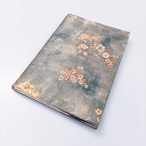 Book Sleeve Cover ( Flowers )| Hard Books Cover A5(8-1/4''x 5-13/16'') for Paperback,Washable Fabric,Fits Thickness Adjustable