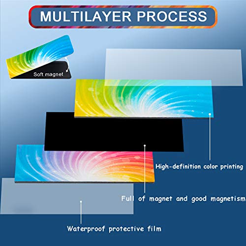 36 Pieces Optical Magnetic Bookmarks Laminated Magnet Book Markers Colorful Magnetic Page Clips Bookmarks for School Office Teacher Student Classroom Stationery Supply, 18 Designs