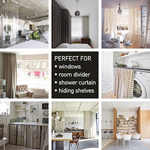 DartAnt - Heavy Duty Flexible Curtain Track 10ft (3.05m) Ceiling Mount Room Divider Track, Curved Rods for shower Curtains, RV Camper curtain privacy